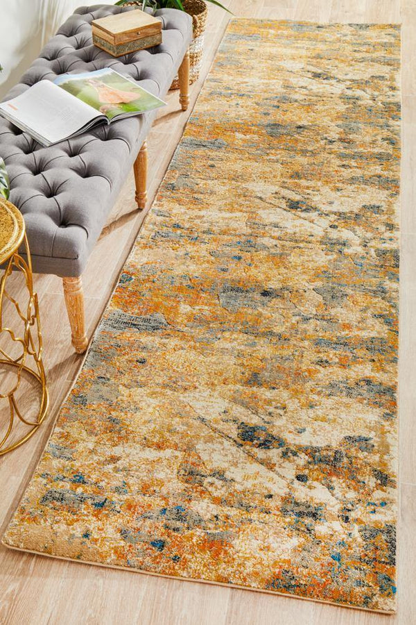 Buy Dreamscape Tribute Modern Rust Runner Rug Online | Cozy Rugs Australia